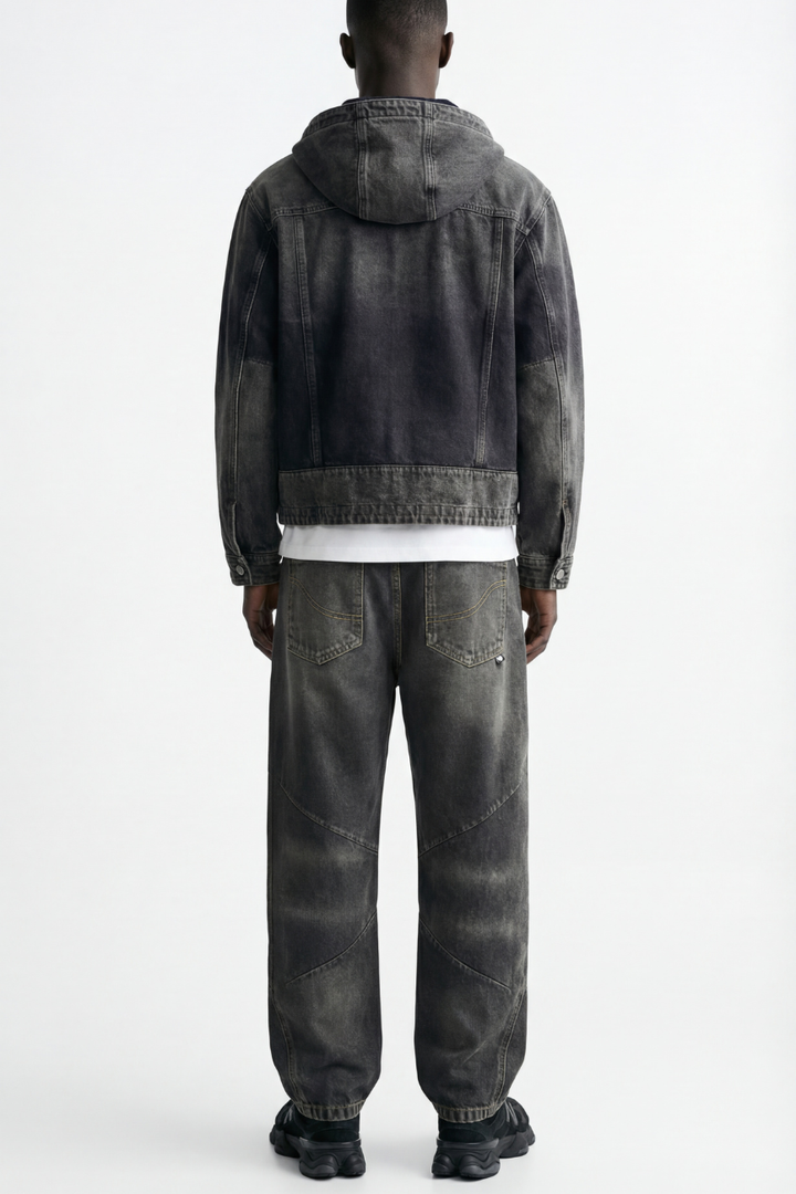 Oxidized Relaxed Rivet Denim – Washed Black Wide-Leg Jeans | Urban ...