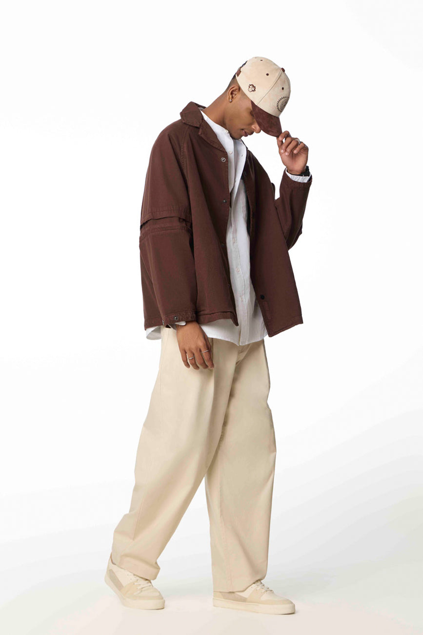 Buy Hobo Shacket // Brown Apparel Online – Urban Monkey®