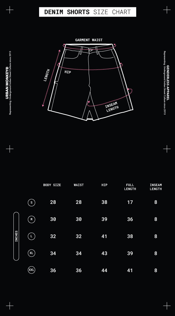 Buy Black Denim Shorts Online – Urban Monkey®