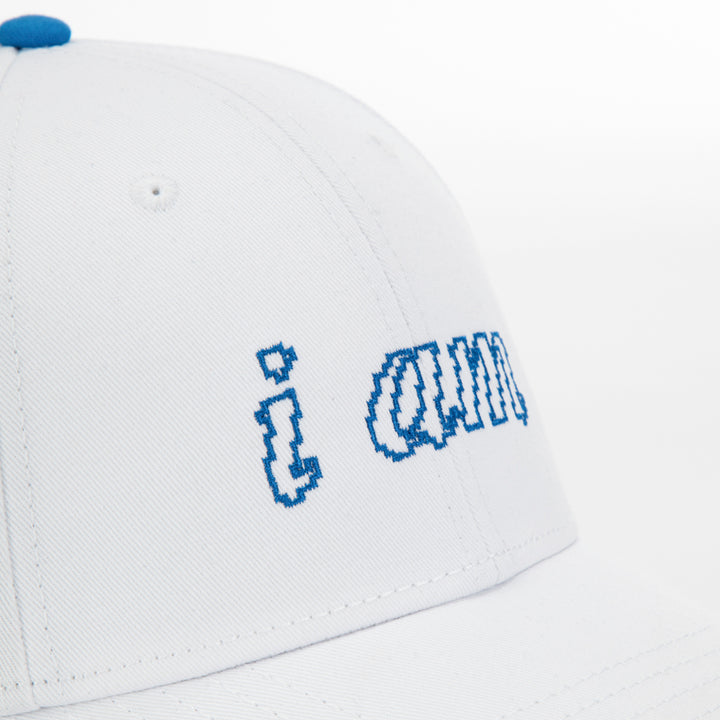 I Am White Blue Baseball Cap with Contrast Under Brim | Urban Monkey ...