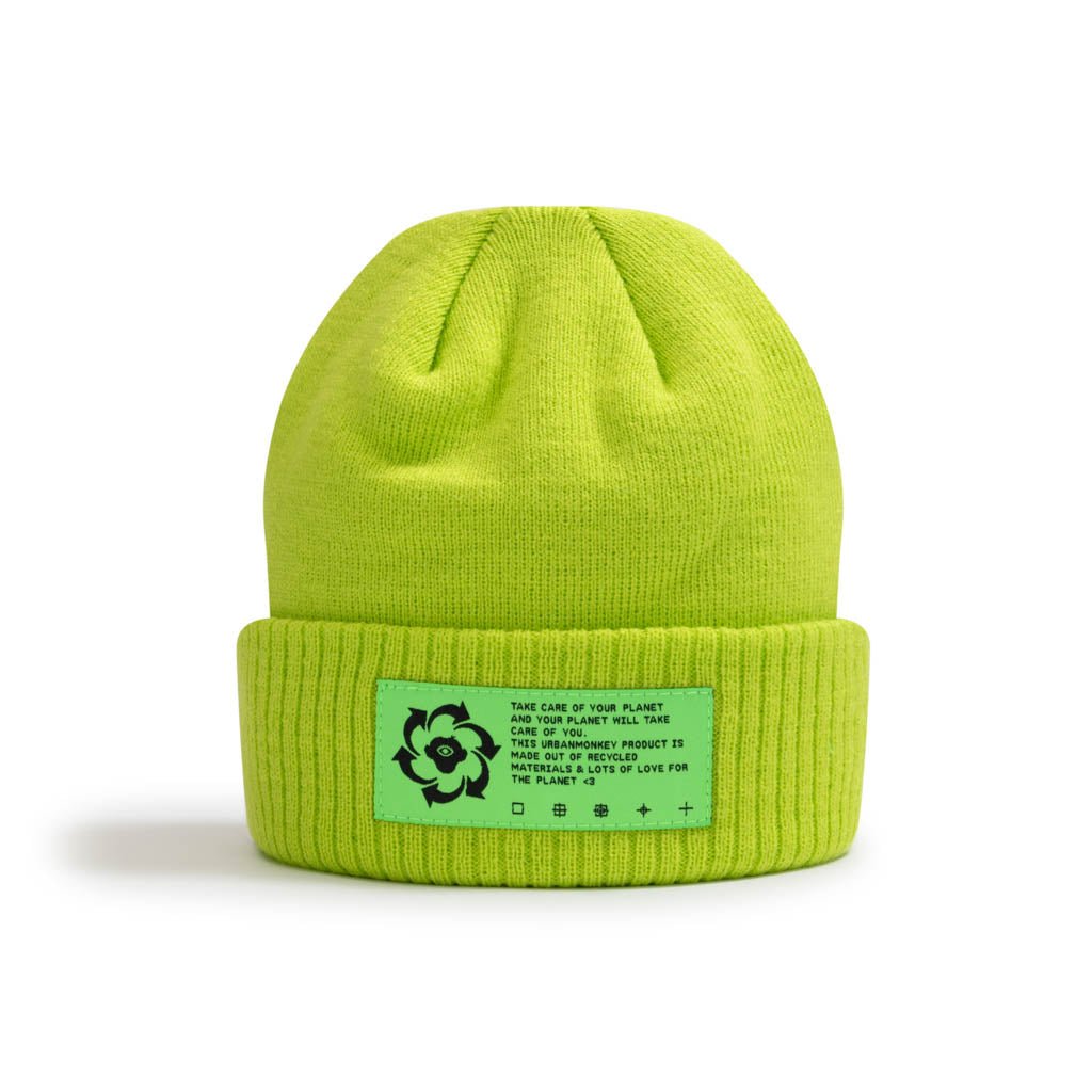 Buy Recycled Fisherman Neon Green Beanie Online – Urban Monkey®
