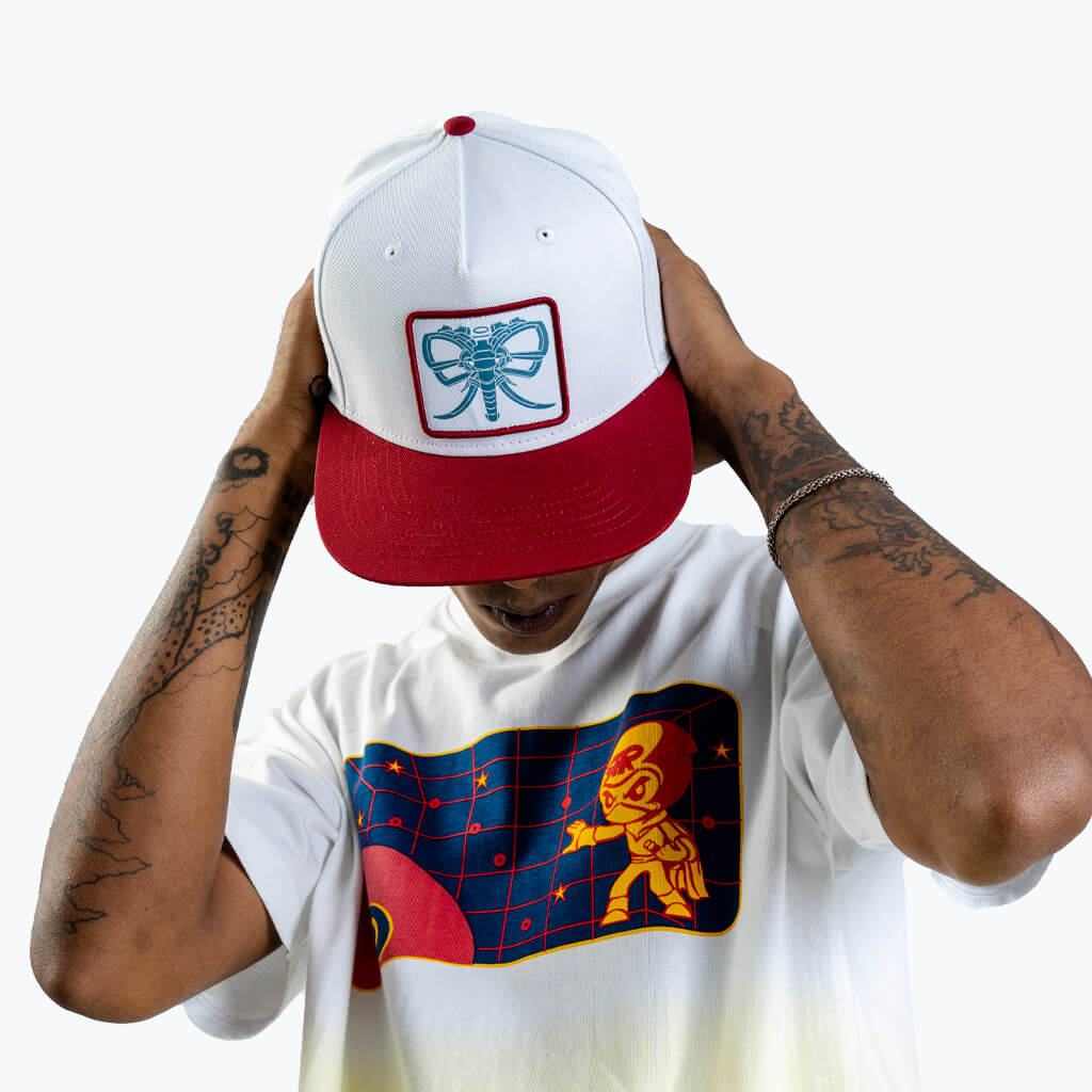 Buy Raftaar White & Red Snapback Cap Online – Urban Monkey®