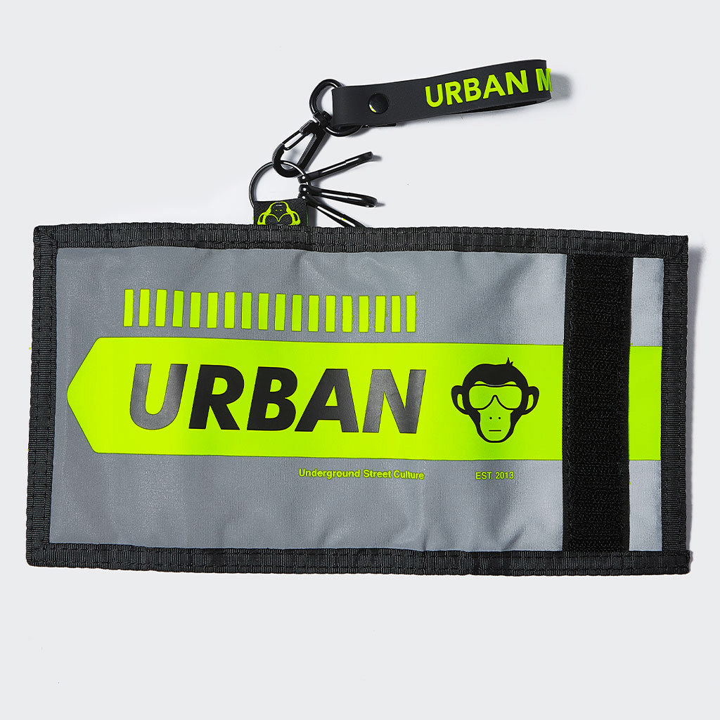 Buy Silver Reflective & Neon Green Trifold Wallet Online – Urban Monkey®