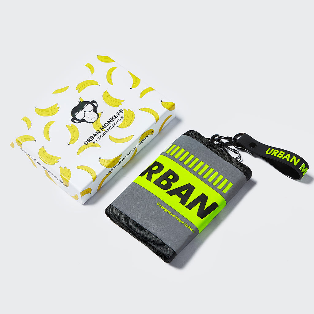 Buy Silver Reflective & Neon Green Trifold Wallet Online – Urban Monkey®